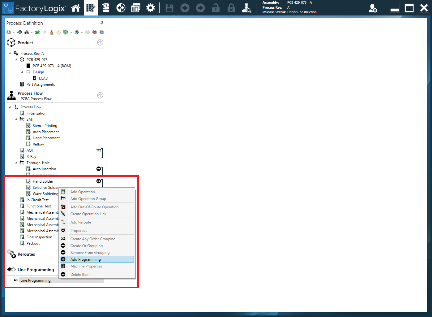 Specify the machine and add programming